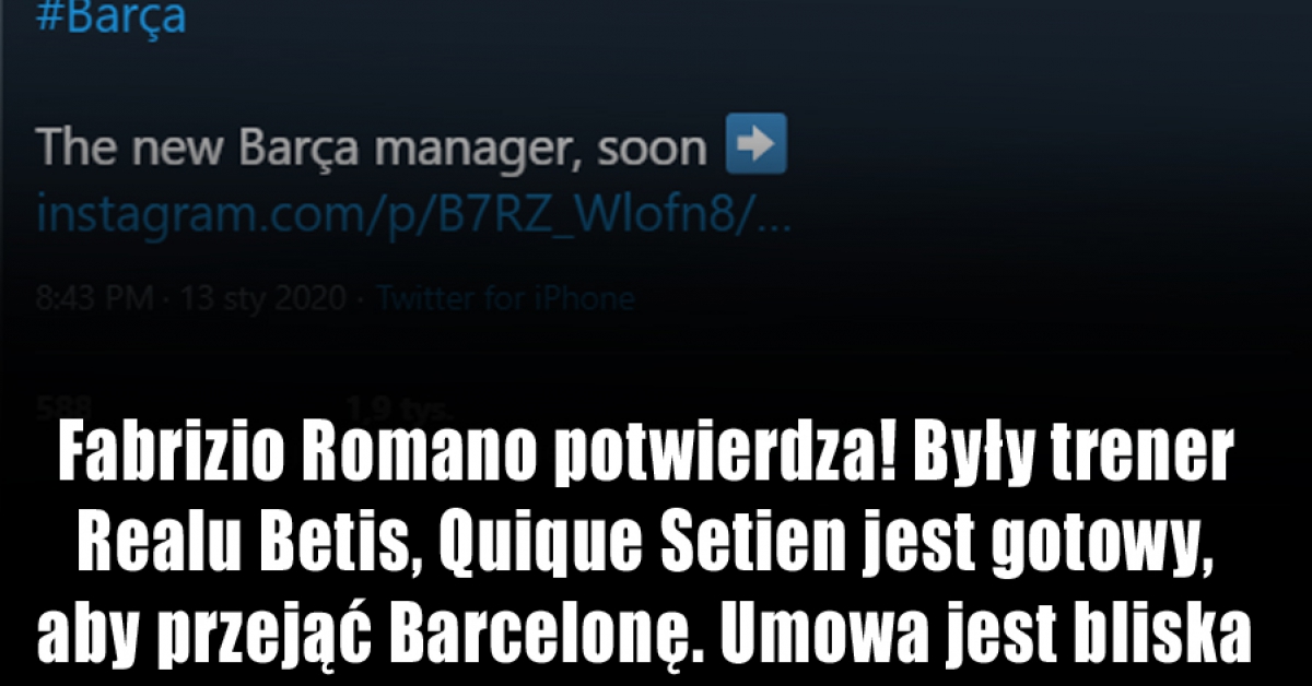 Fabrizio Romano potwierdza! BARCELONA WYBRAŁA NOWEGO TRENERA! - Footroll Fabrizio Romano potwierdza! BARCELONA WYBRAŁA NOWEGO TRENERA! - Footroll